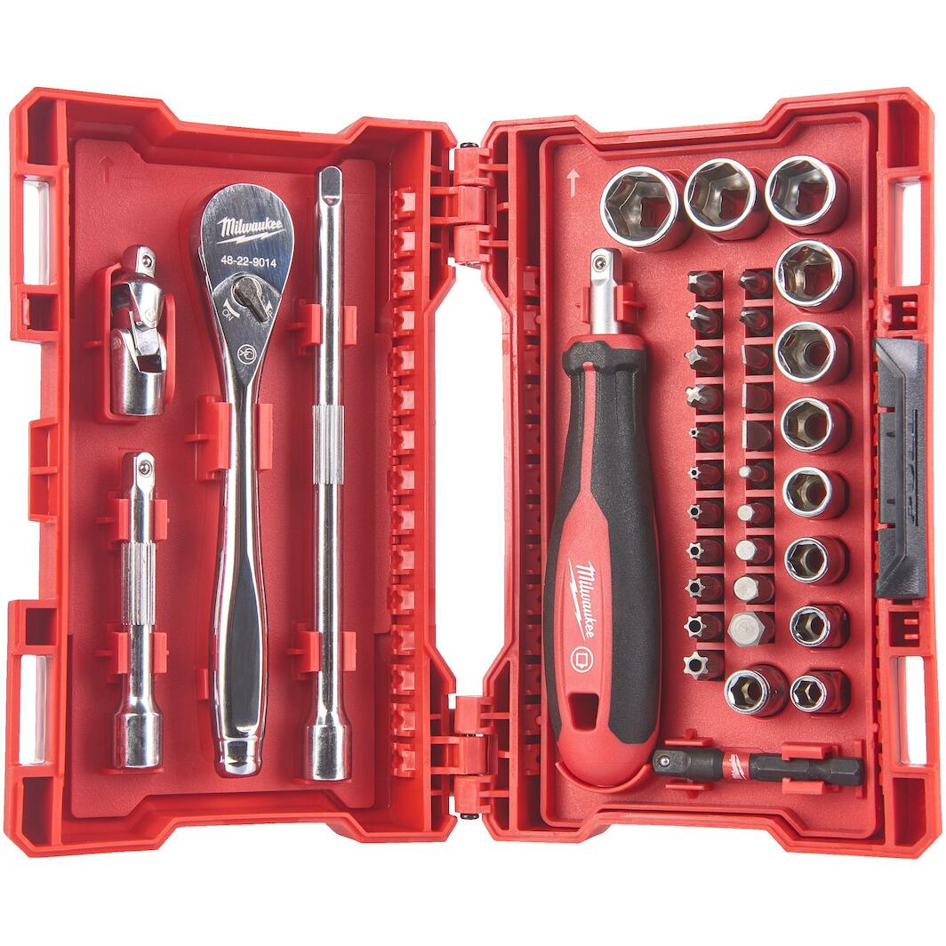 MILWAUKEE 4932479096 ratchet, drive and socket set 1/4" | Klium