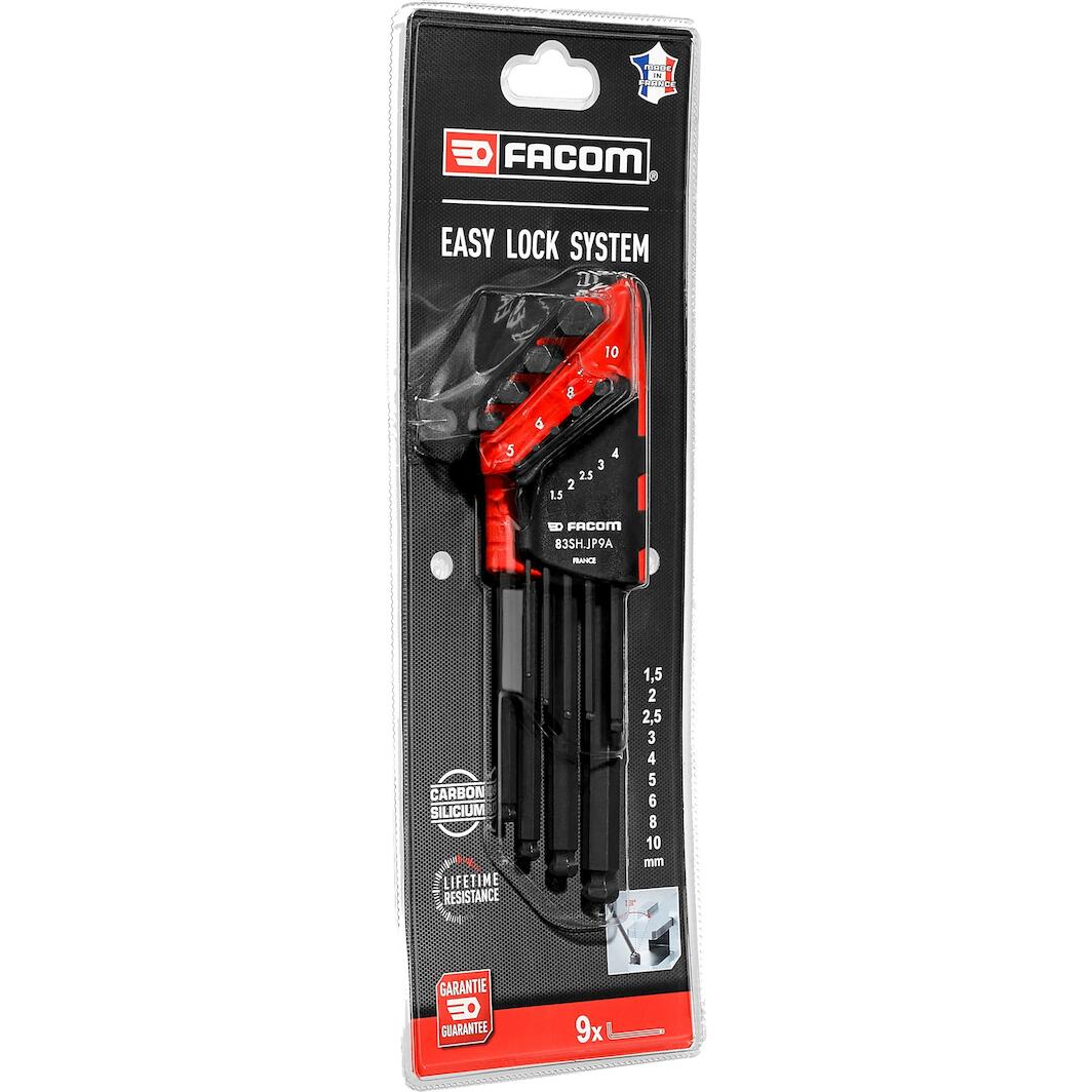 FACOM 83SH.JP9BPB Allen wrench set long with ball head 1.5-10mm 9-piece ...