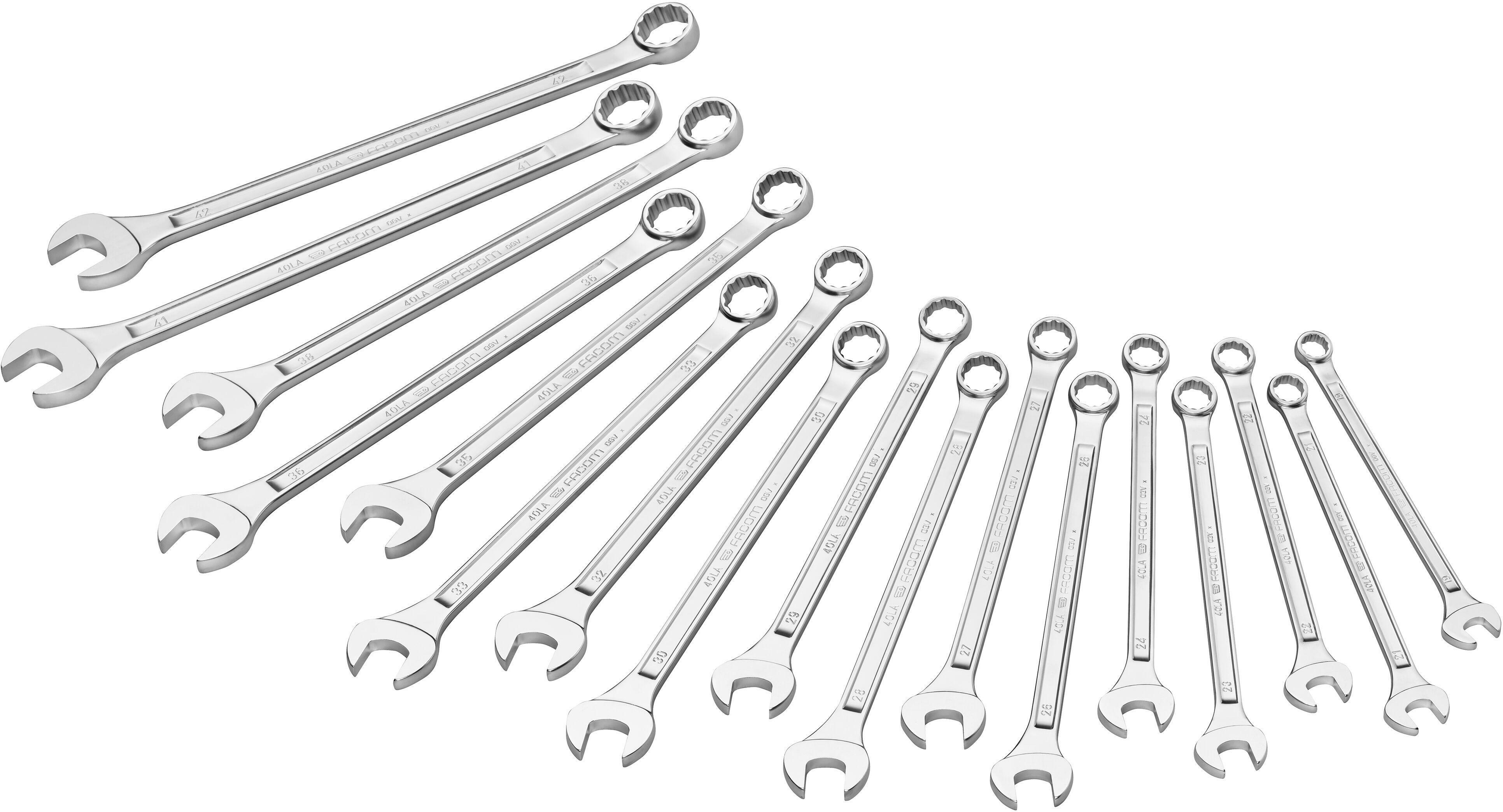 FACOM 40LA.JE17 long ring spanner set 19-42 mm in box 17-piece | Klium