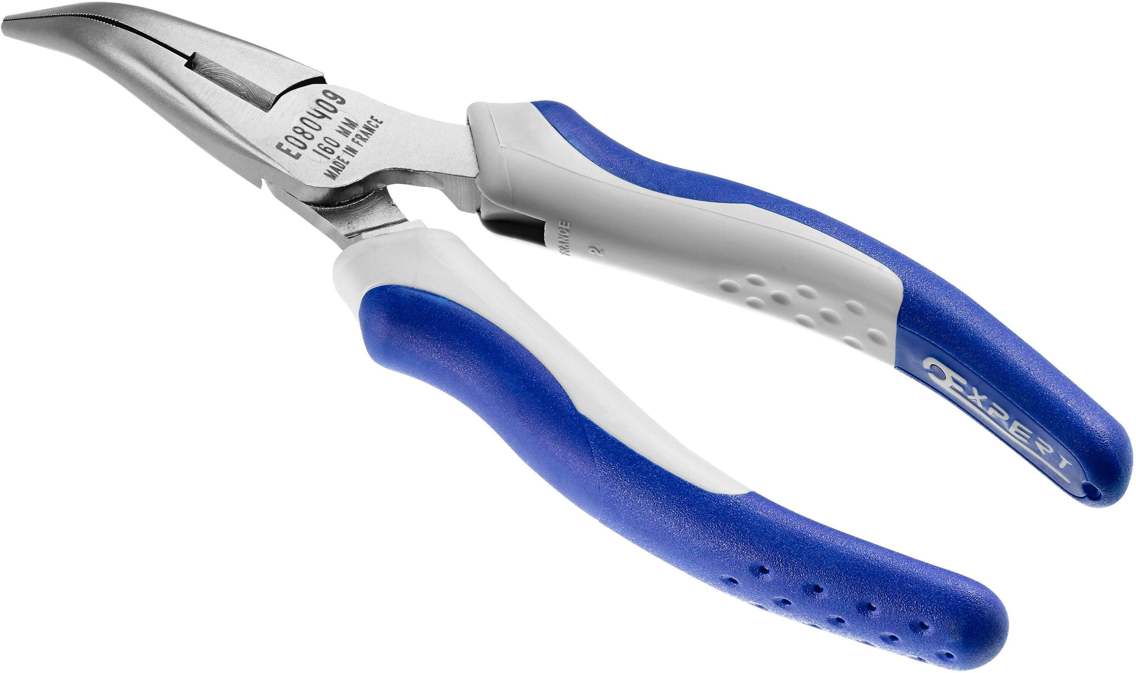 EXPERT E080409 pliers with half round jaws 40° curved 160 mm | Klium