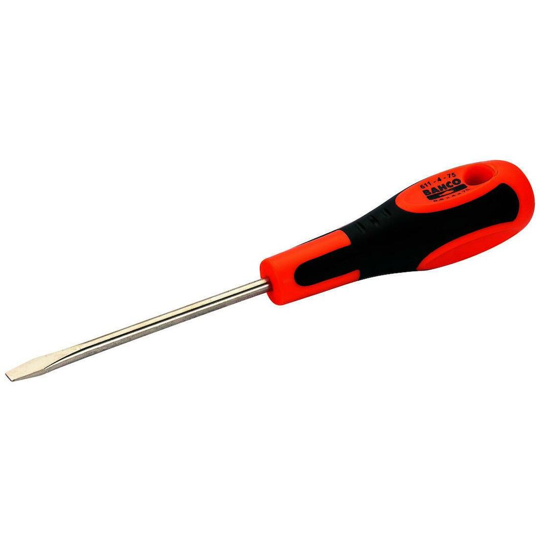 BAHCO 611-10-200 screwdriver with rubber grip and flat tip slot 1.6 mm ...