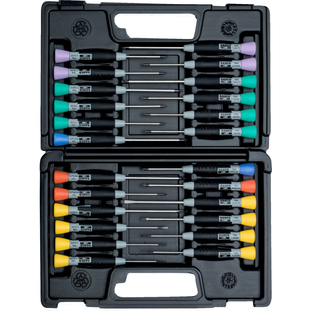 BAHCO 706-5 precision screwdriver set, slot, Phillips, Pozidriv and ...