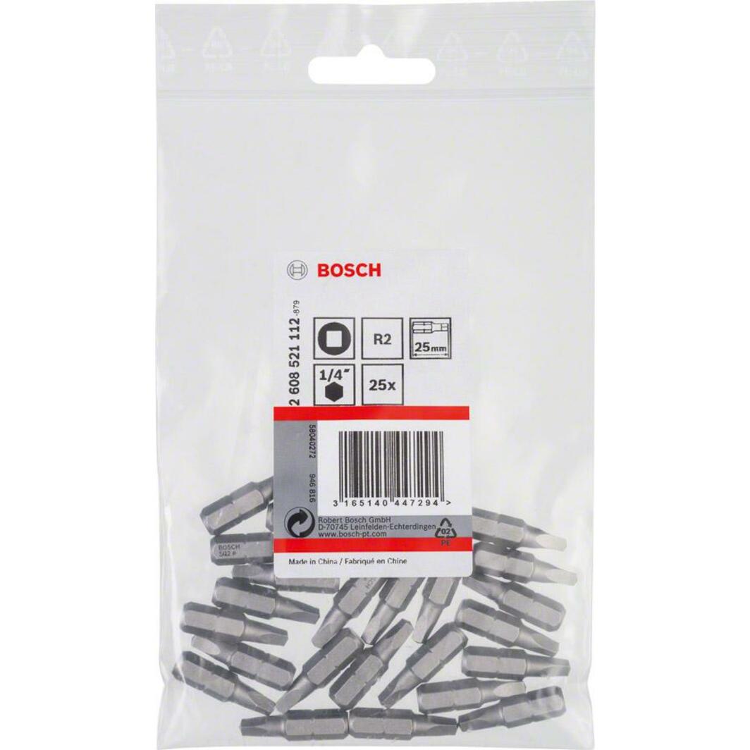 BOSCH 2608521112 screwdriver bit Extra Hard R2, 25 mm (25 pcs) | Klium