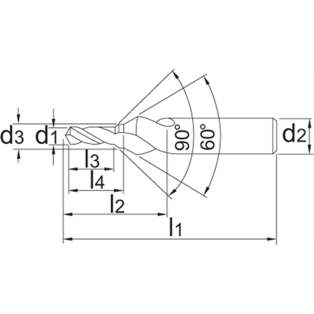 PHANTOM 158400400 HSS-E centre drill DIN 332/2 for tapped holes' 60 ...