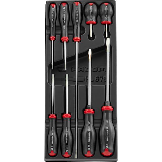 FACOM MOD.AT4 ProTwist screwdriver set slotted in module 9-piece | Klium