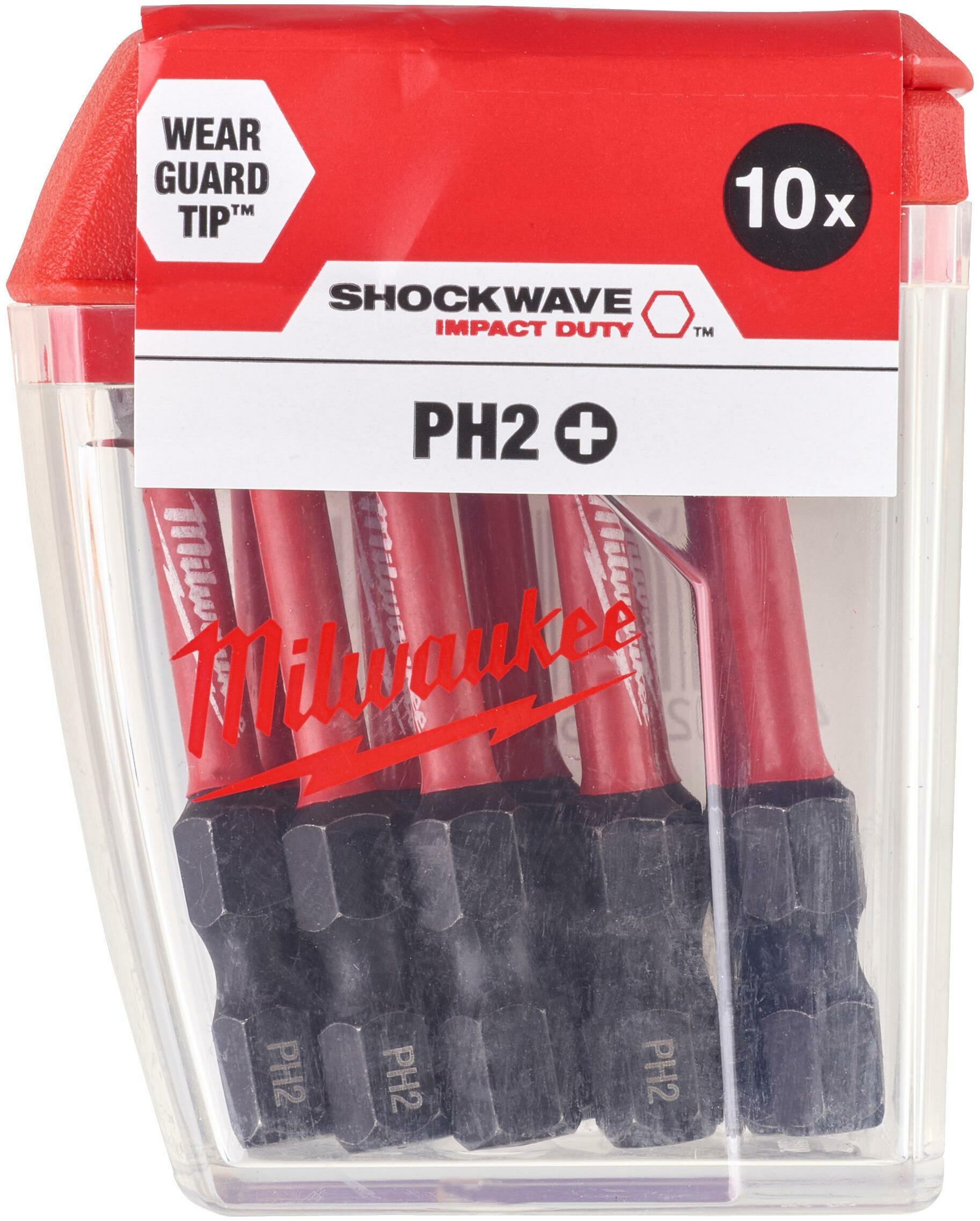 MILWAUKEE 4932430855 SHOCKWAVE IMPACT DUTY screwdriver bit PH2x50 mm ...