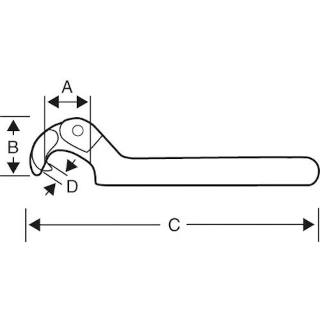 BAHCO 40B-50-120 adjustable pin hook spanner, chrome-plated, length 285 ...