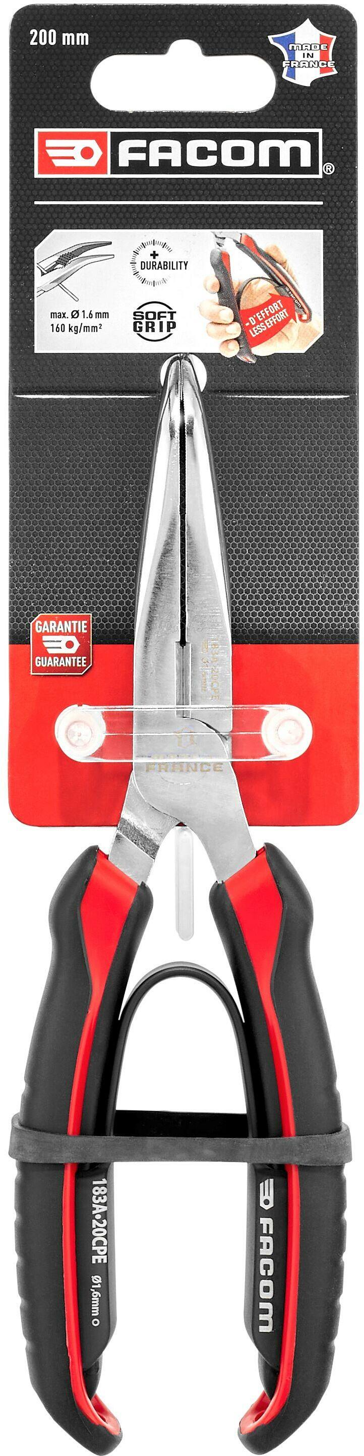 FACOM 183A.20CPEPB half-round pliers with long, slim jaws | Klium