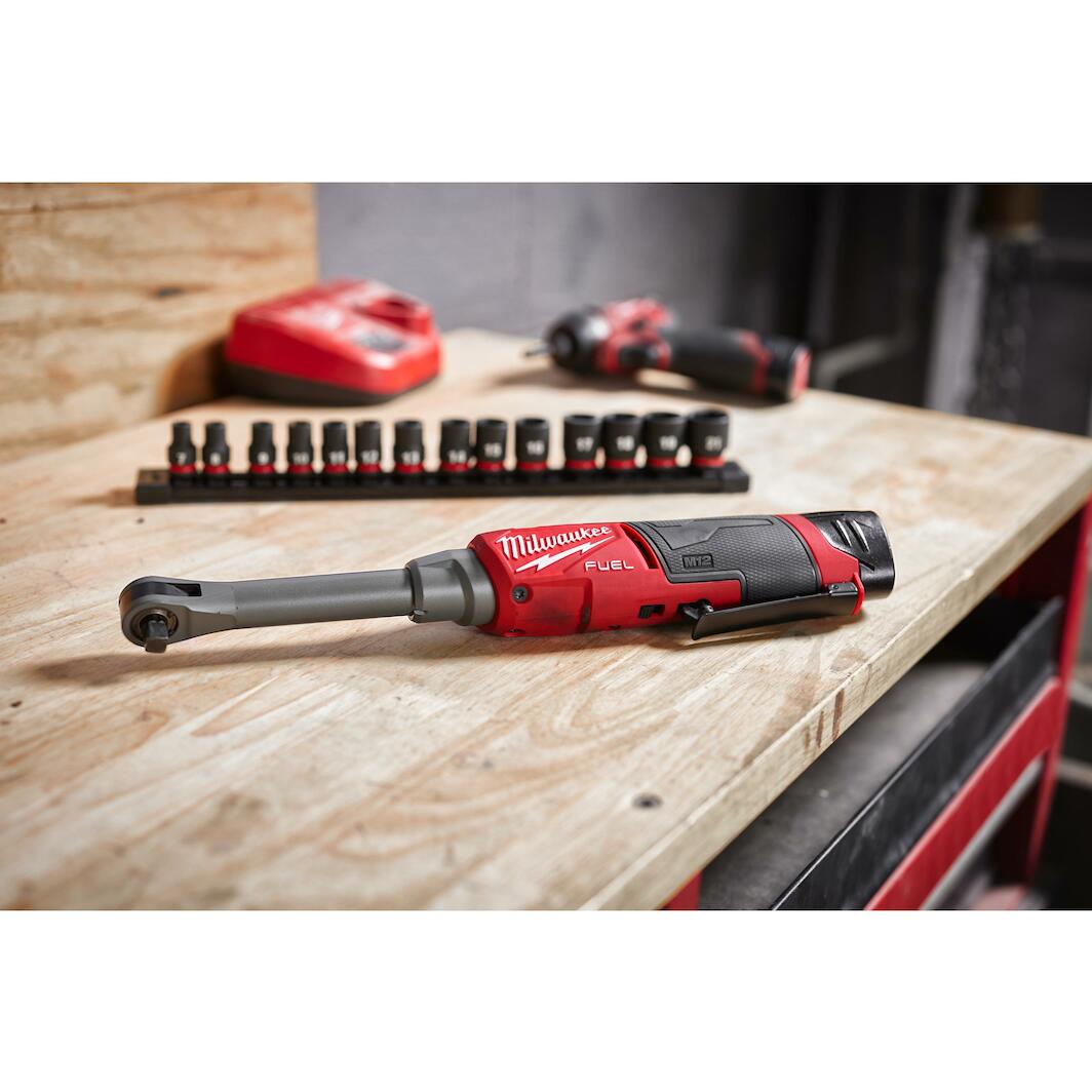 MILWAUKEE M12 FHIR38LR-0 FUEL 3/8" extended high-speed cordless ratchet ...