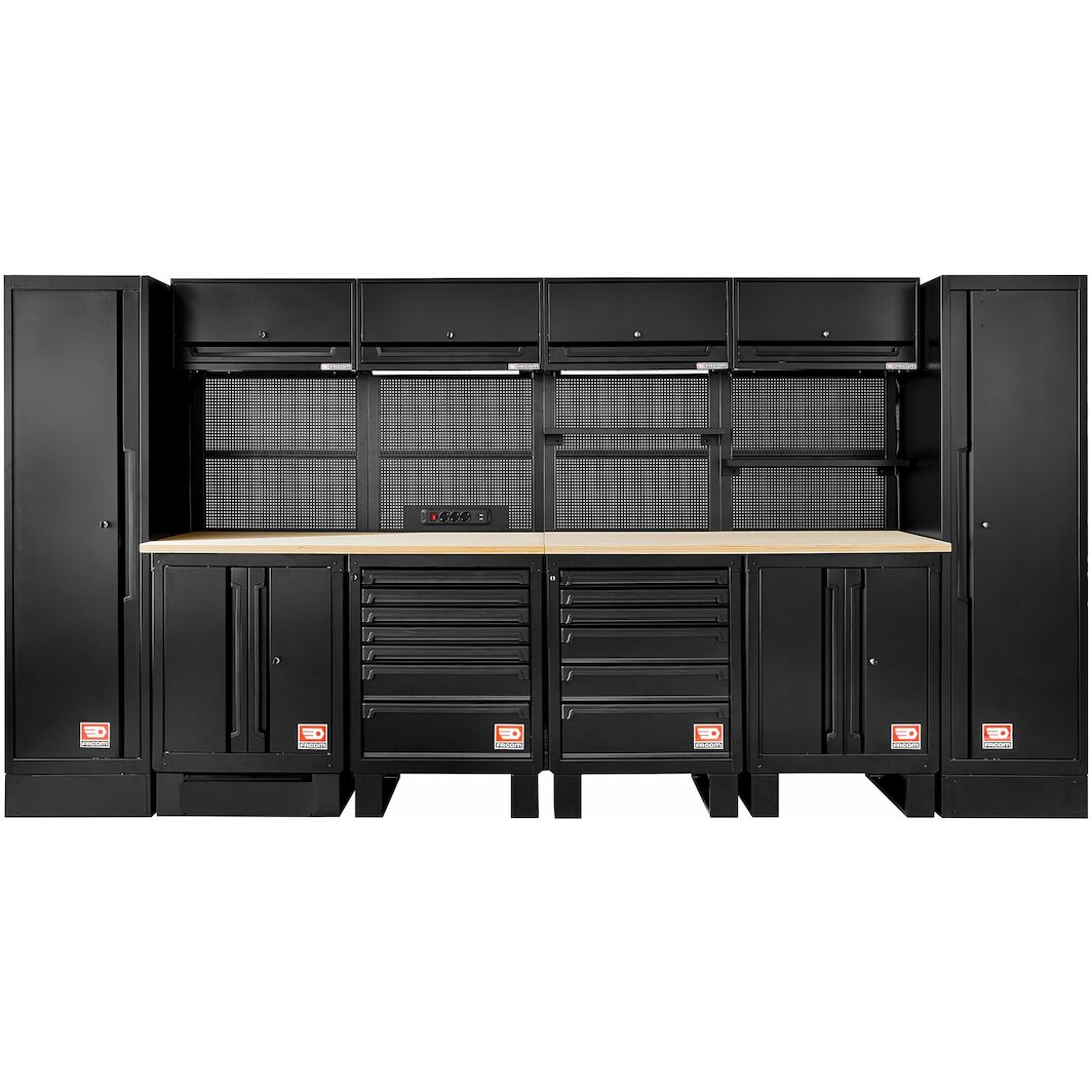 FACOM RWS2-10BS Roll Workshop System set-up with wooden top | Klium