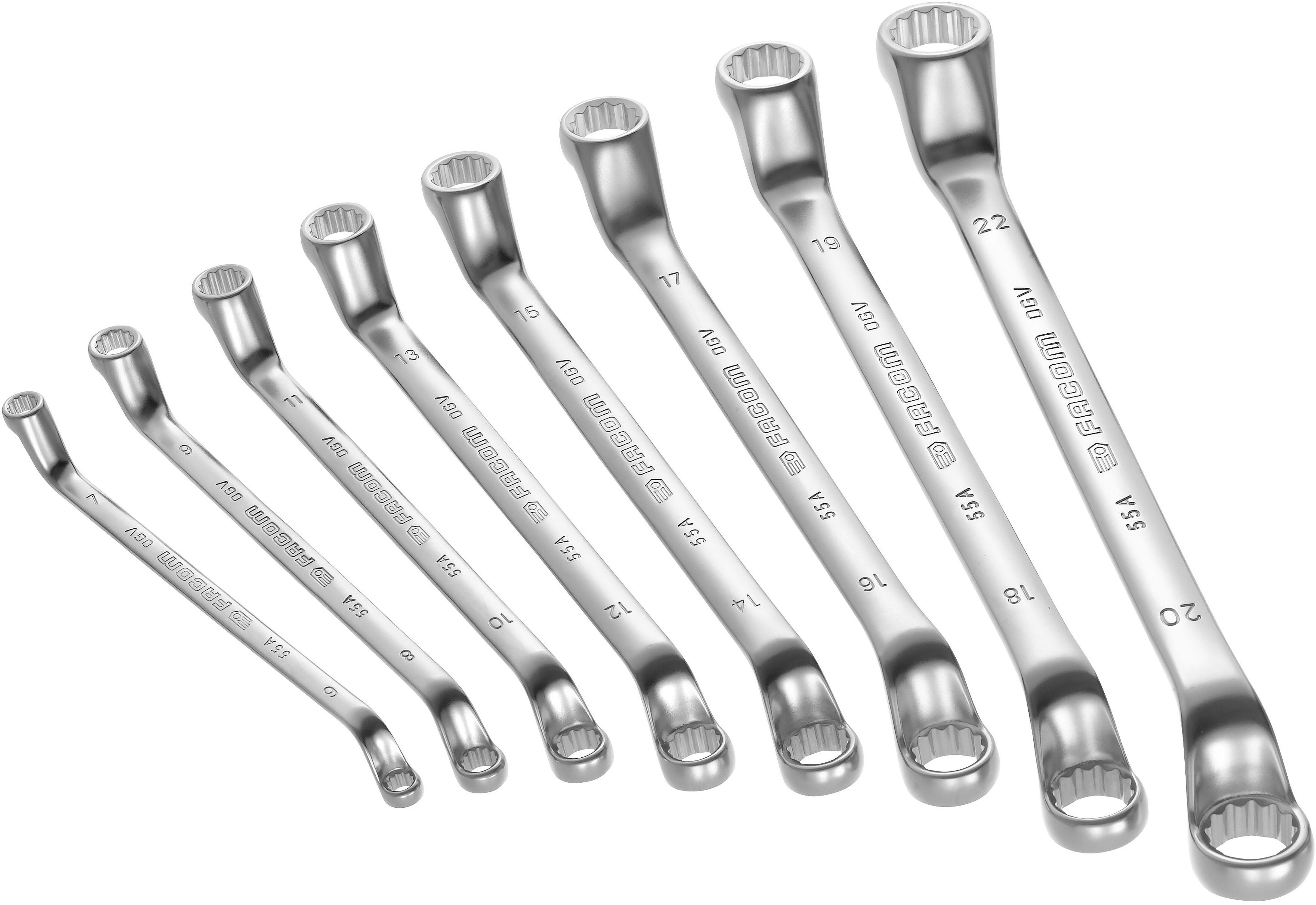 FACOM 55A.JE8 Recessed ring spanner set metric sizes 8-piece | Klium