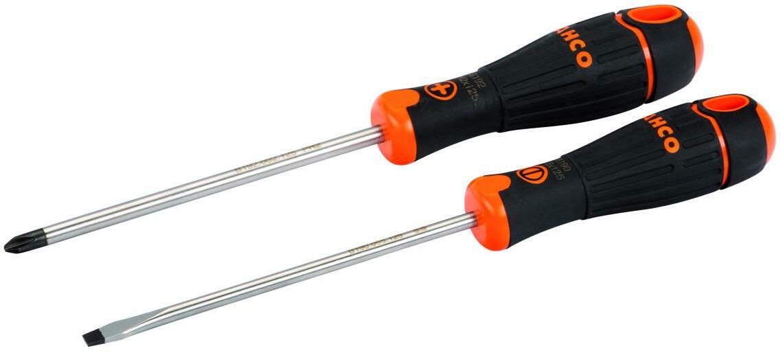 BAHCO B219.012 BahcoFit screwdriver set with rubber grip, slotted, Phillips - 2-piece | Klium