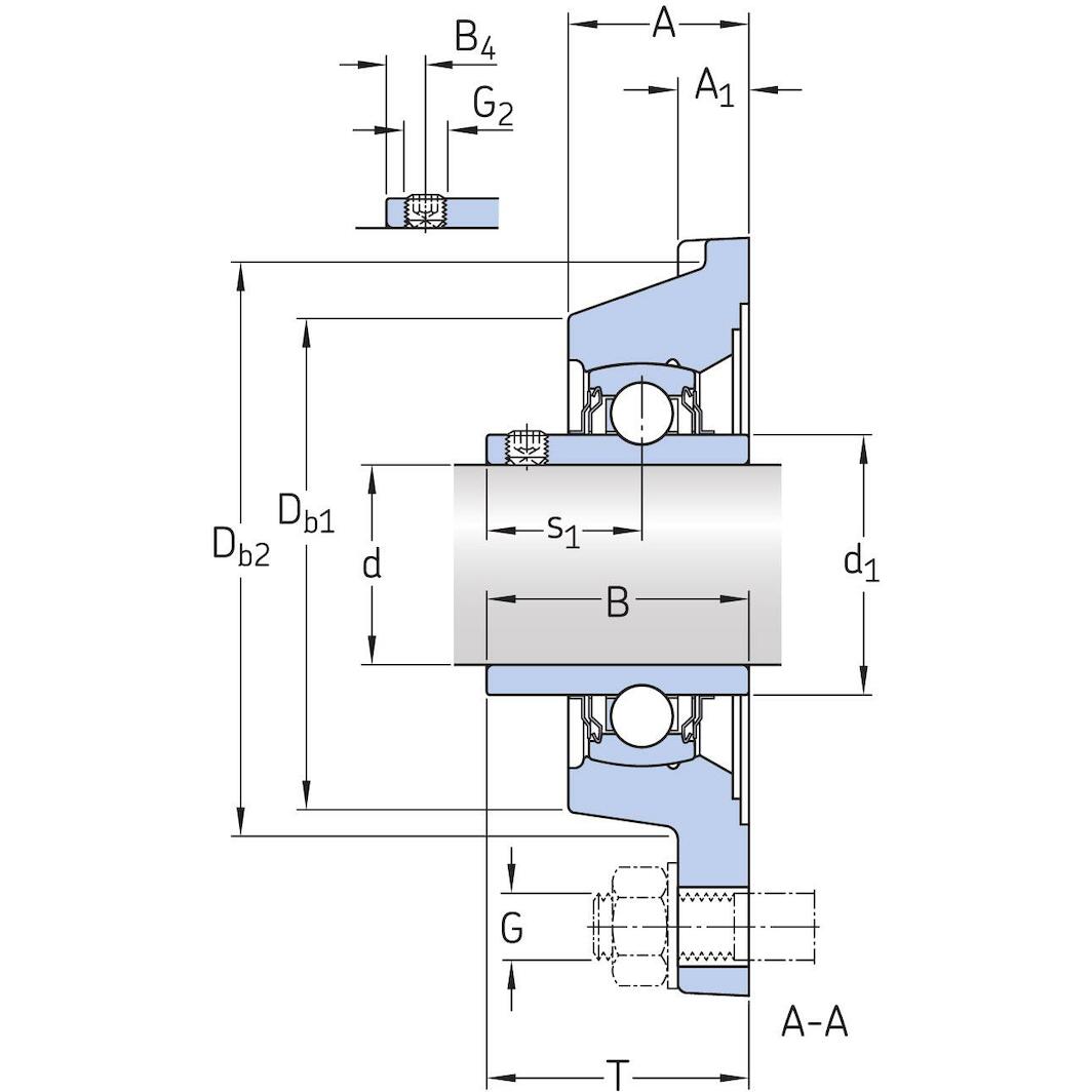SKF FY 50 TF/VA228 Y ball bearing unit with flange square, d 50 mm, A ...