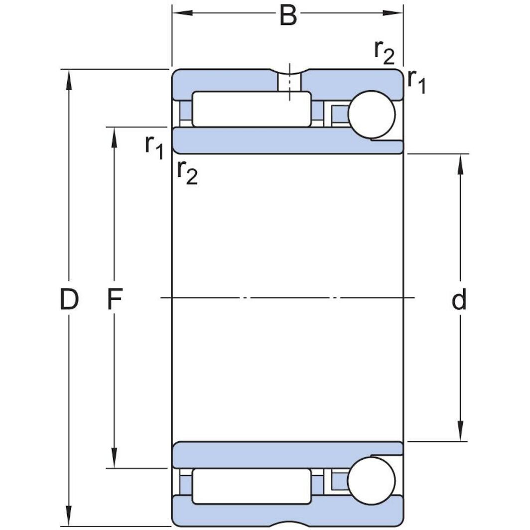 SKF NKIA 5912 needle roller/angle contact ball bearing 60 x 85 x 34 mm ...